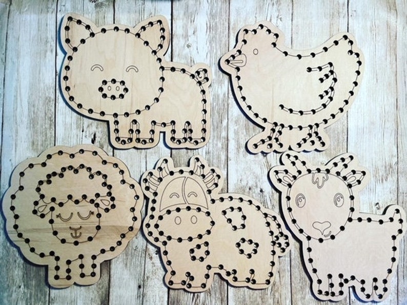 Farm Animal Yarn Lacing Svg - Etsy