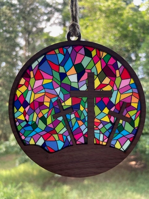 Three Cross Suncatcher, Laser SVG, Cut File, Glowforge Files ...