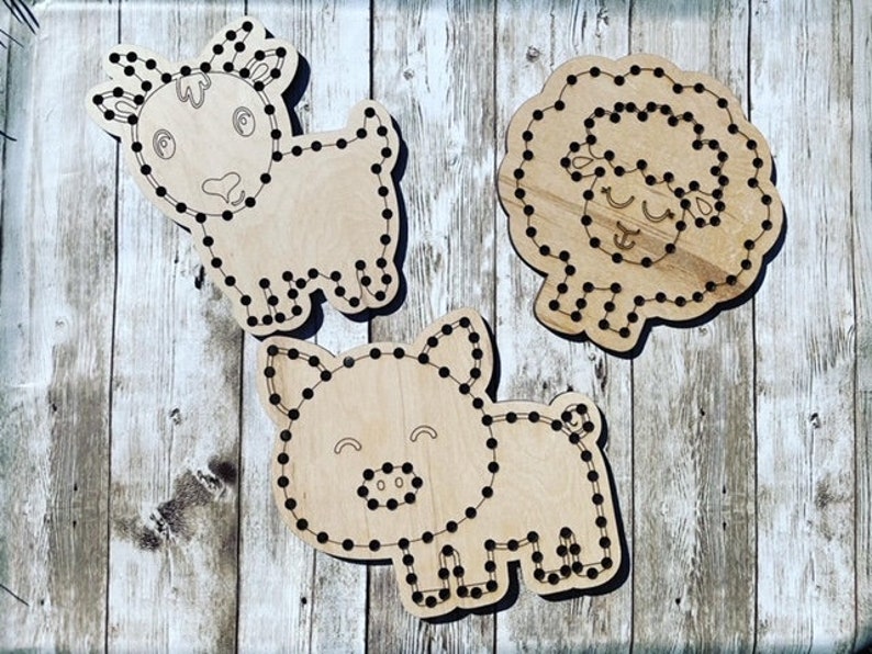 Farm Animal Yarn Lacing Svg - Etsy