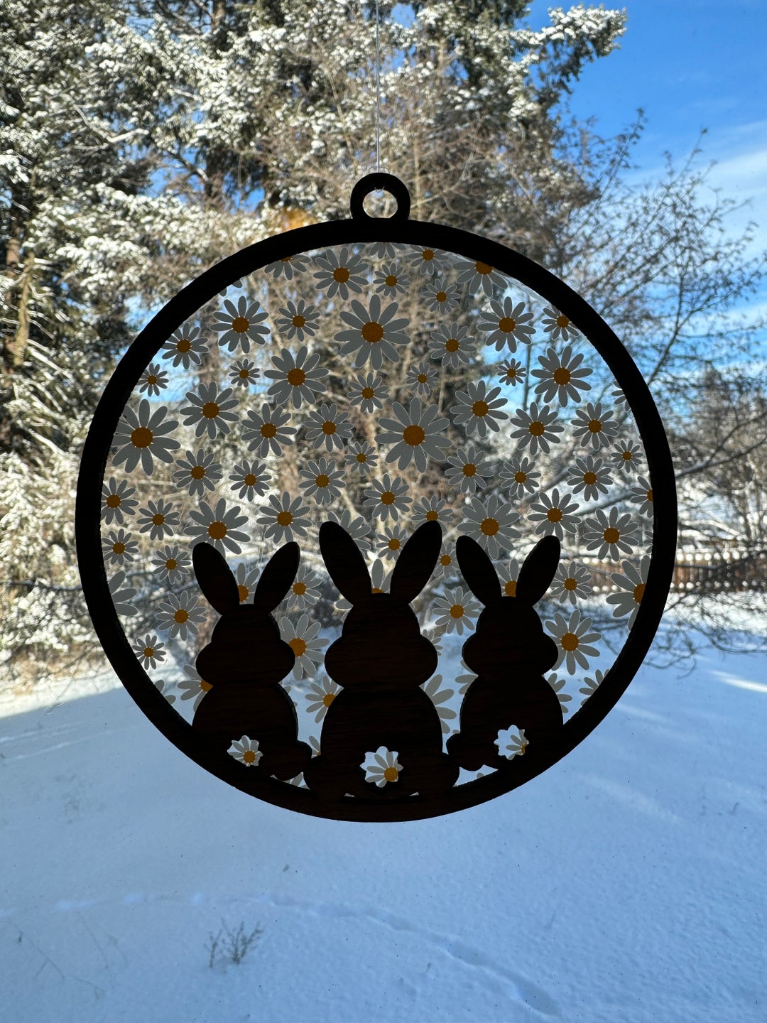 Easter Bunnies Suncatcher, Laser SVG, Cut File, Glowforge Files ...