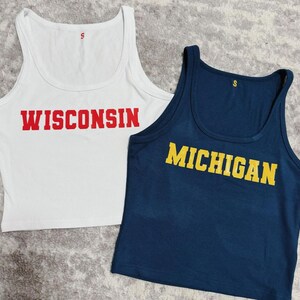 College Ribbed Tank - Etsy