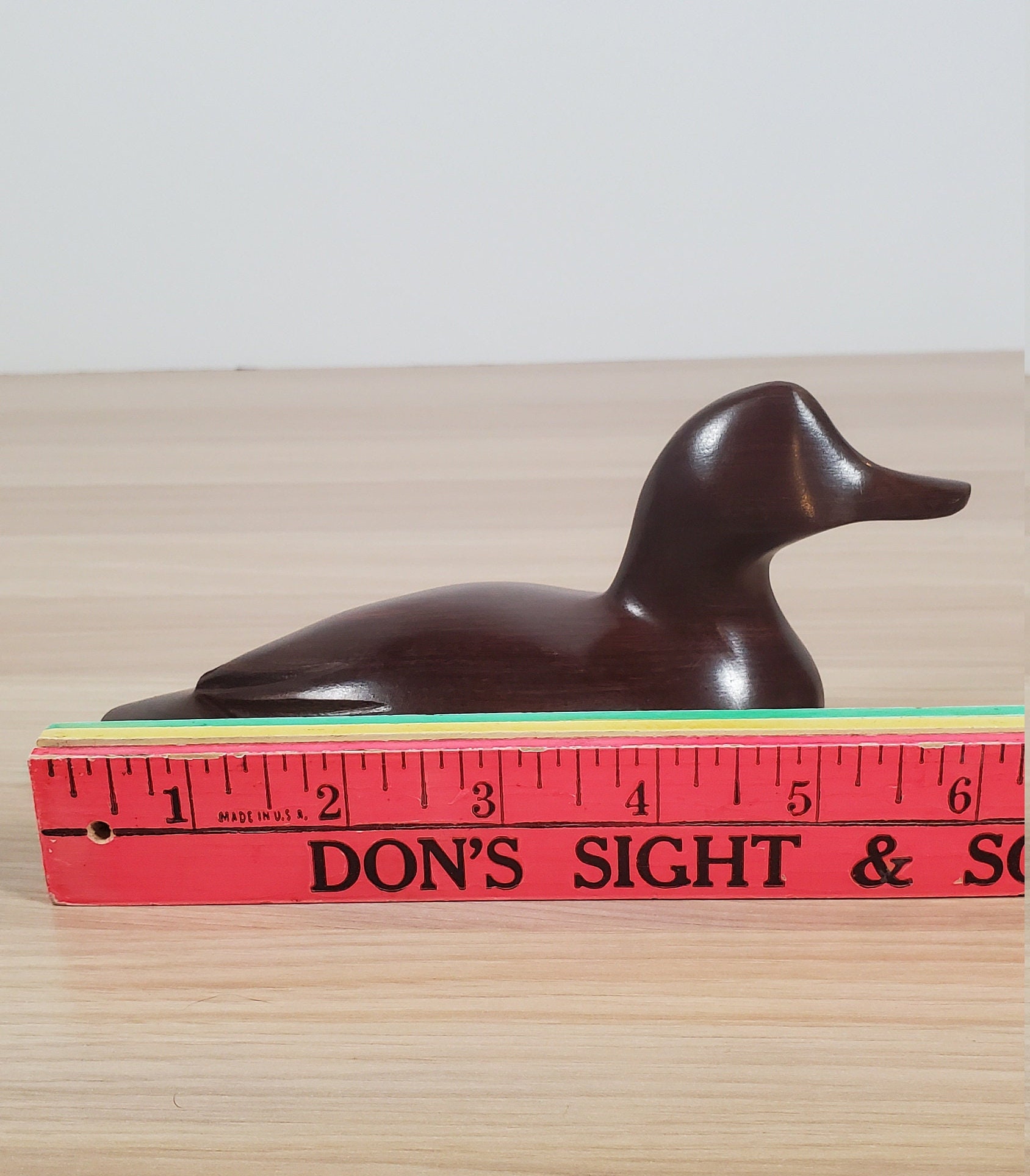 Vintage Smooth Solid Dark Hardwood Carved Duck Figure Mallard 6 1/4” - Etsy