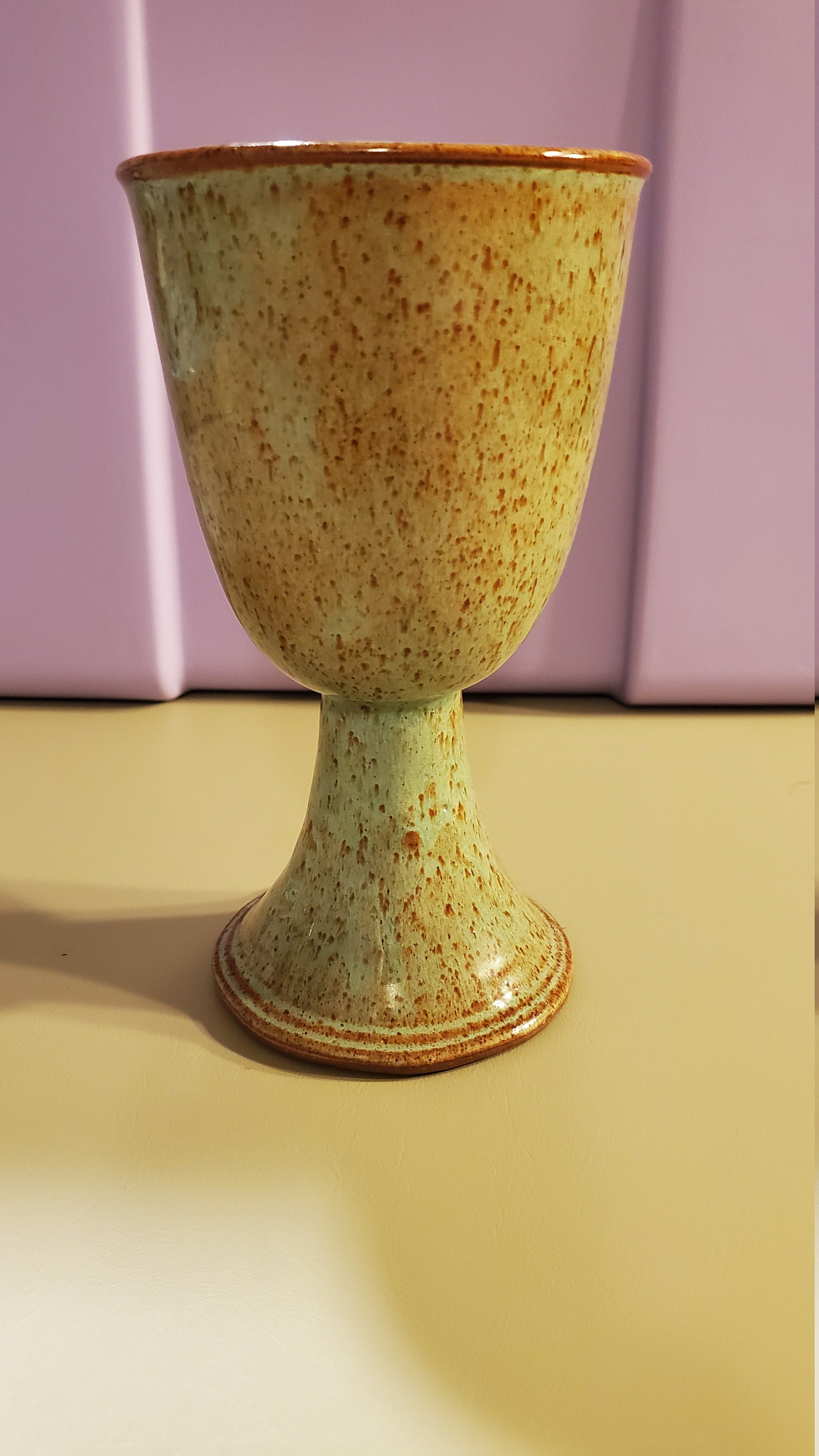 Glazed Clay Speckled Green Goblet With Griffin - Etsy