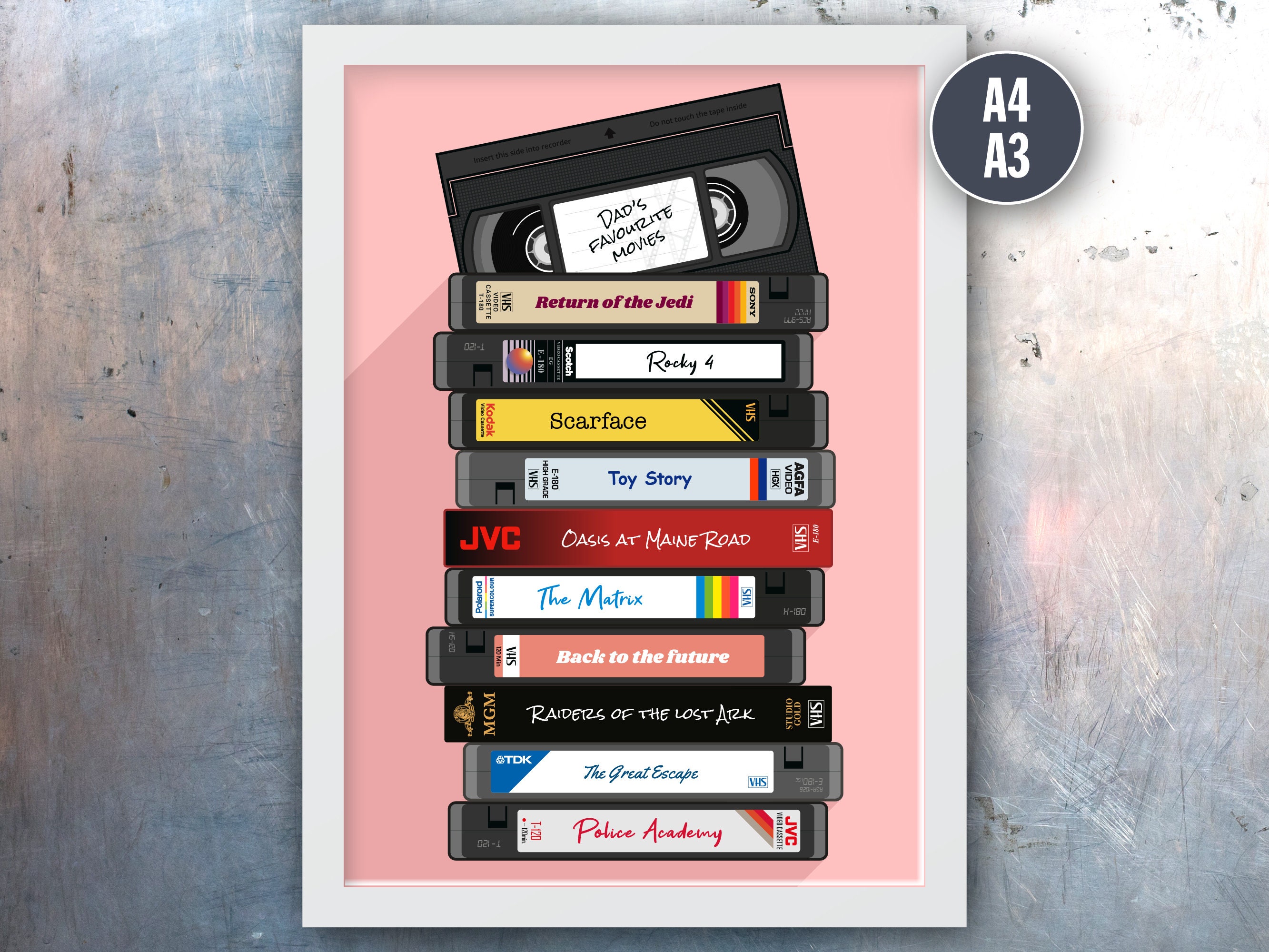 Personalised 80s VHS Video Tapes Fine Art Print A4 / A3 - Etsy