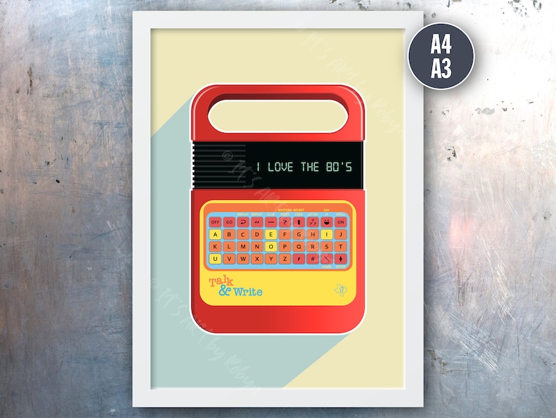 Personalised Retro 80s Speak & Spell Toy Fine Art Print A4 / A3 ...