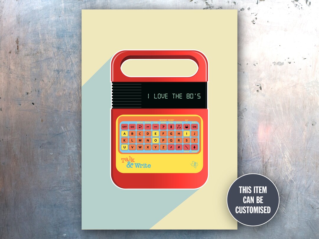 Personalised Retro 80s Speak & Spell Toy Fine Art Print A4 / A3 ...