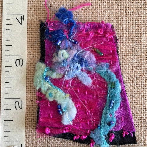 Slow Stitch Fabric Collage Embroidery Textile Art Worry - Etsy