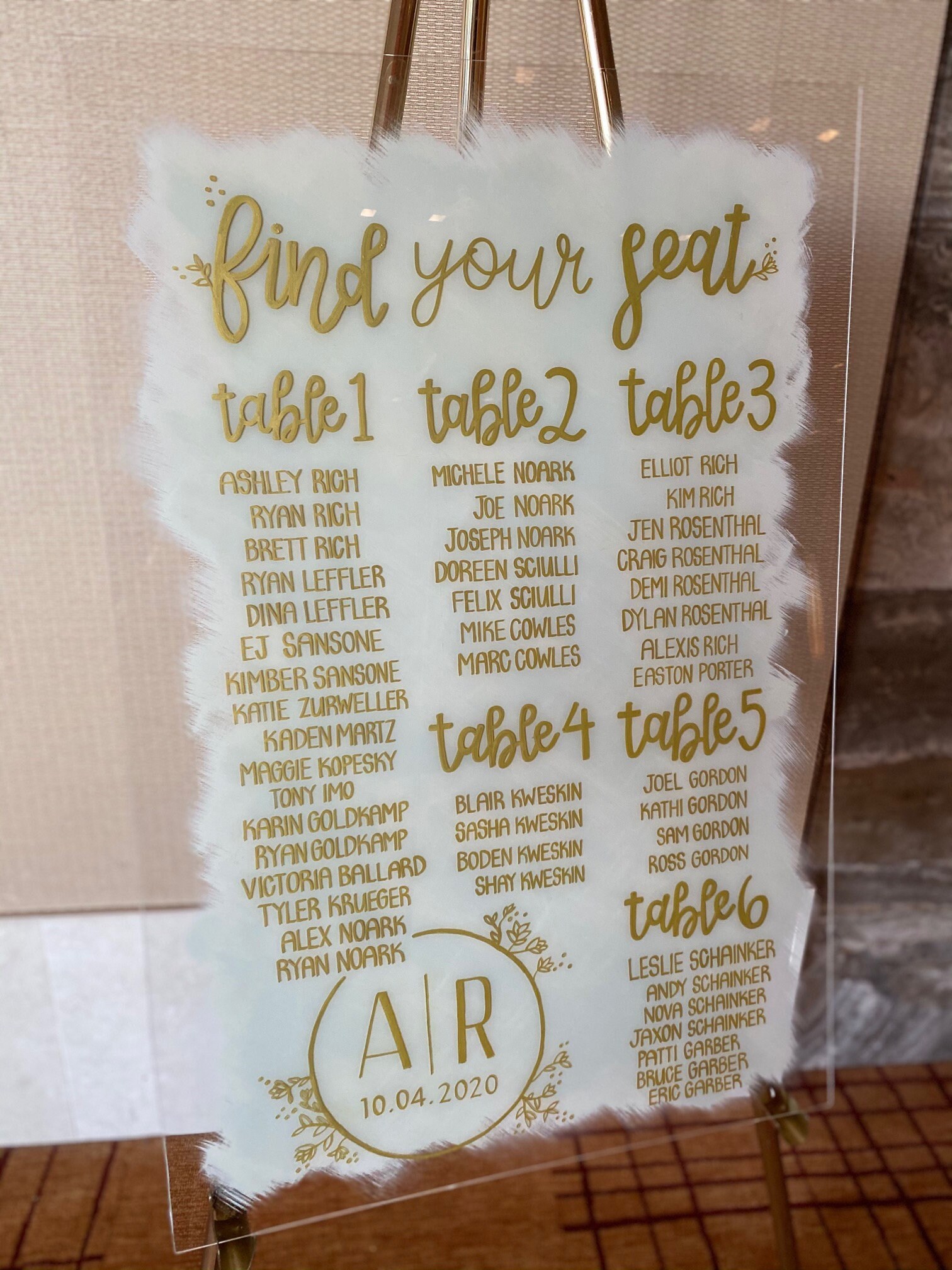 Hand Painted Seating Chart Sign - Etsy