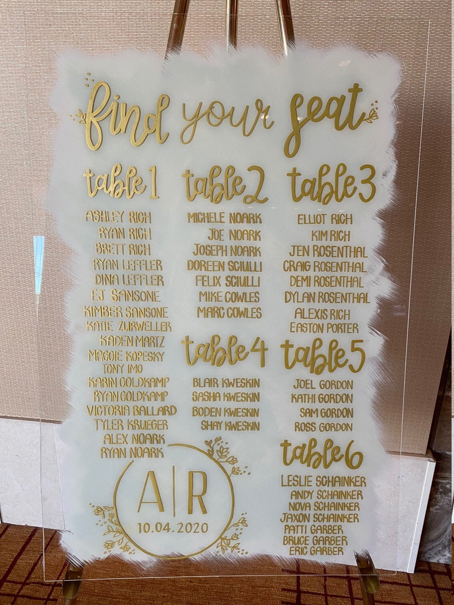 Hand Painted Seating Chart Sign - Etsy