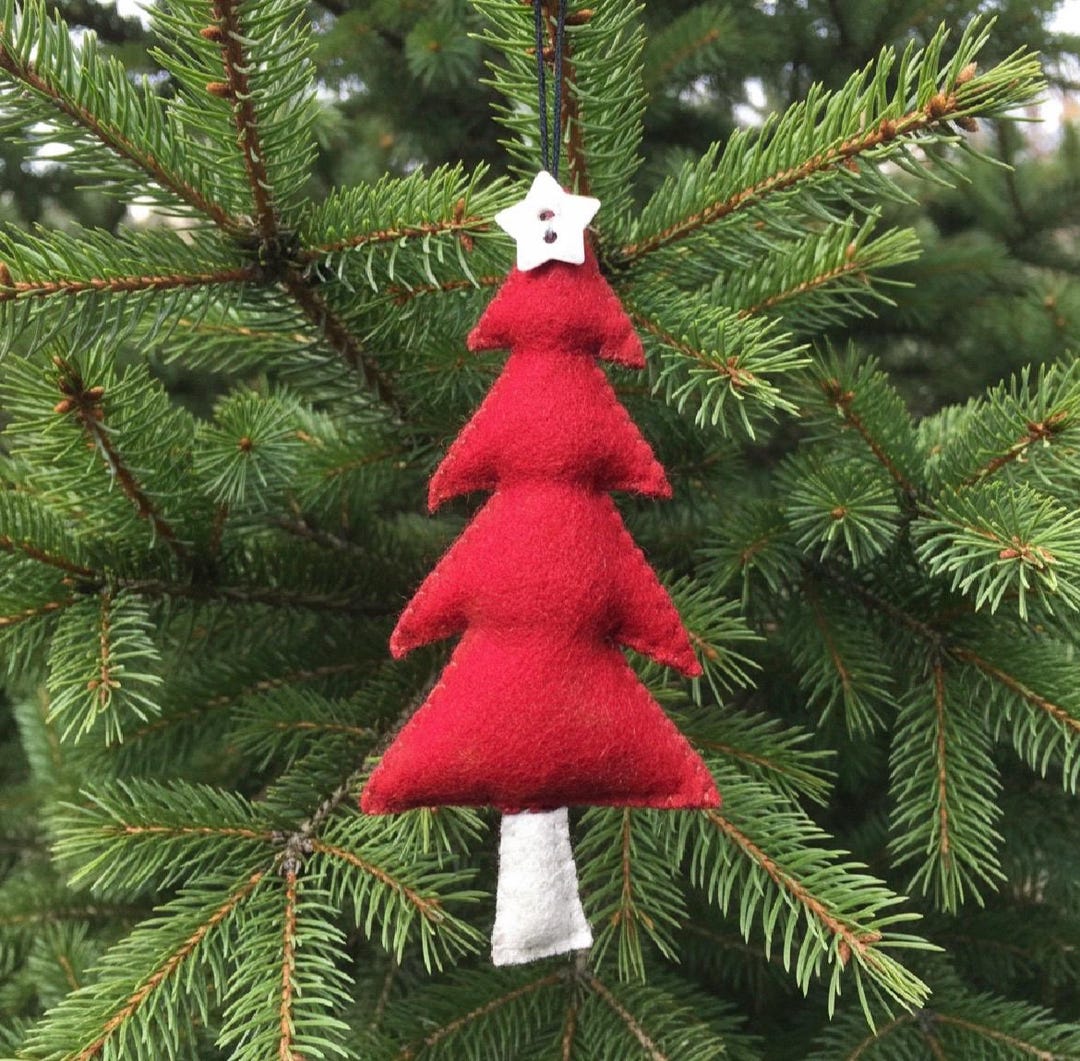 East of India Felt Christmas Tree - Red - Etsy
