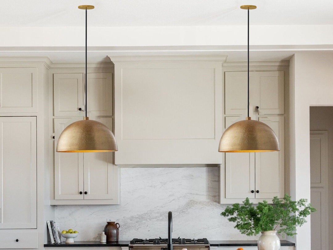Set of 2 Brass Pendant Light for Kitchen Island Hanging Lamp ,light ...