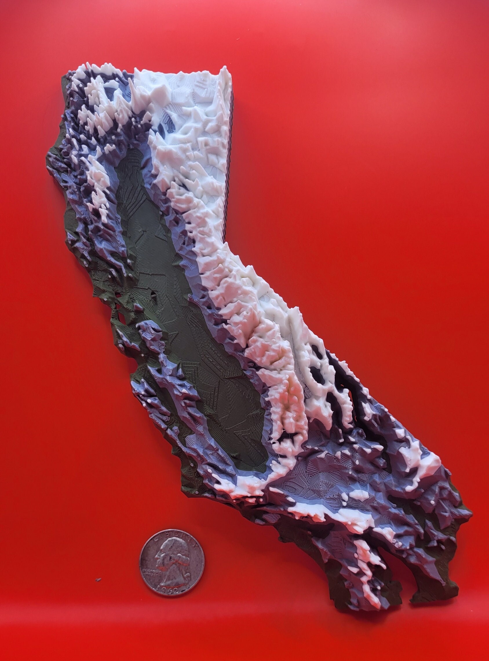 California 3D Topographical Map - Big Multi Color! - Etsy