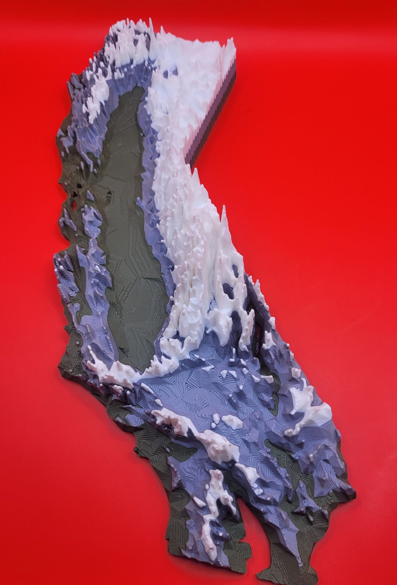 California 3D Topographical Map - Big Multi Color! - Etsy