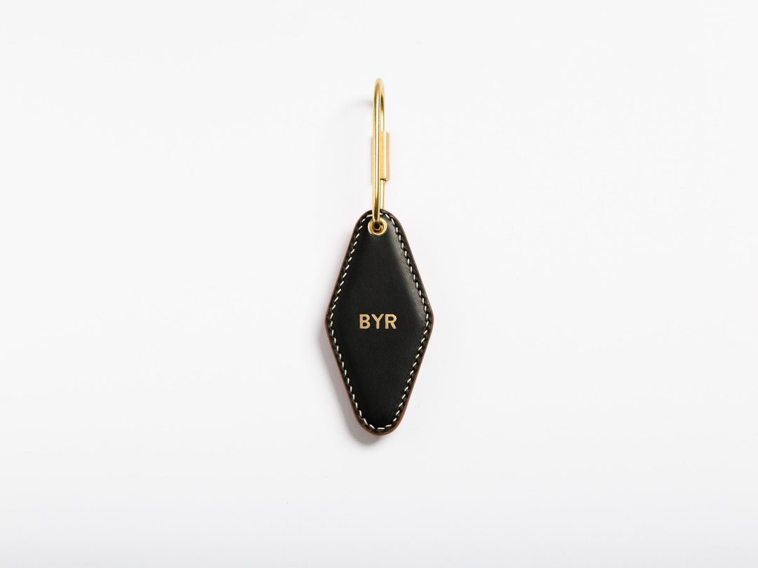 Personalized Vintage Leather Hotel Key With Brass Oval Key Ring ...