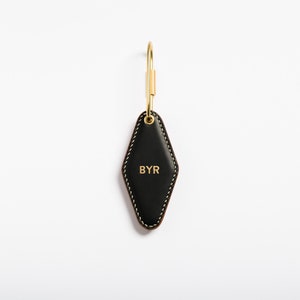 Vintage Leather Hotel Key With Brass Oval Key Ring, Personalized ...
