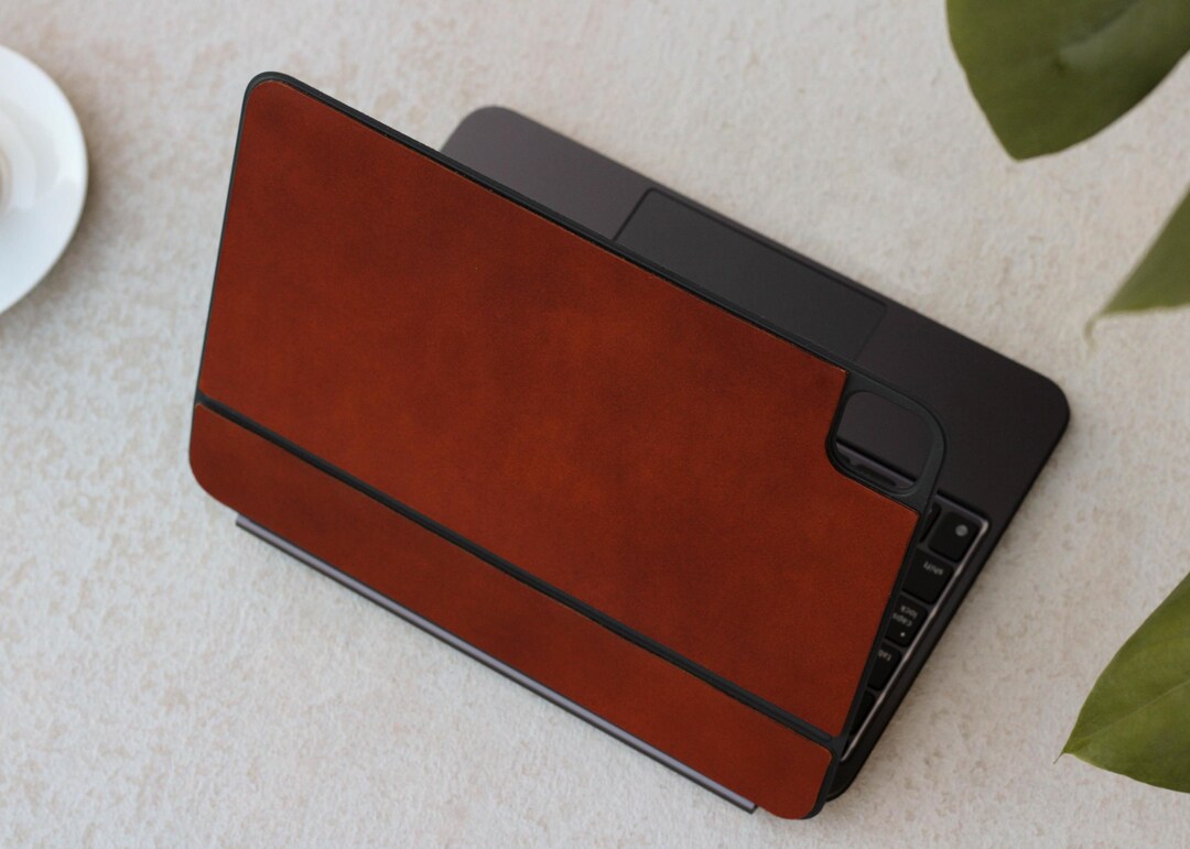 Italian Leather Skin for iPad Pro 11" M4 Magic Keyboard, Chestnut Brown ...