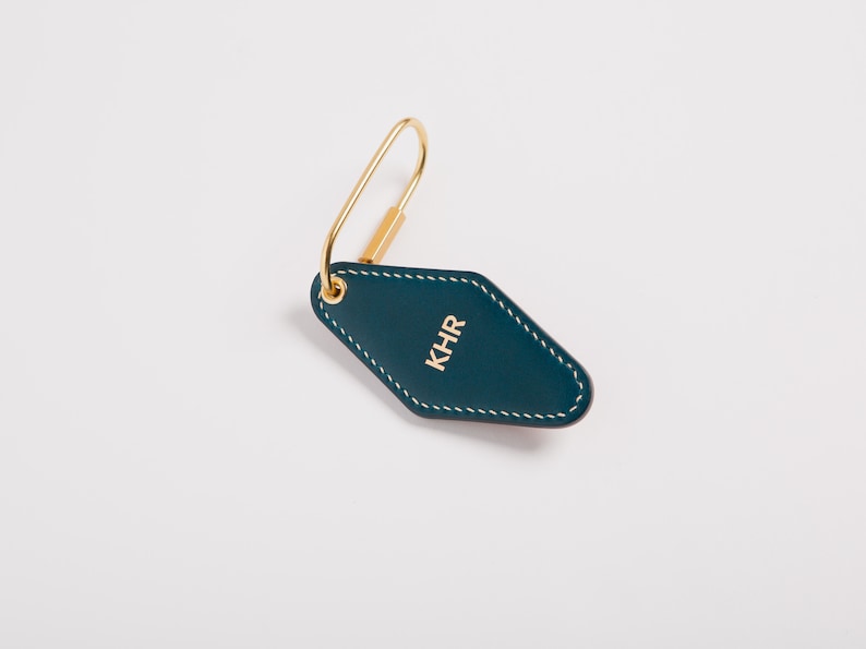 Vintage Leather Hotel Key With Brass Oval Key Ring, Personalized ...