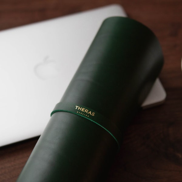 Green Leather Desk Accessories - Etsy