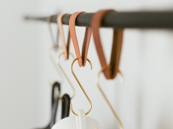 Leather Loop Hooks Italian Buttero Veg Tan Leather Solid - Etsy
