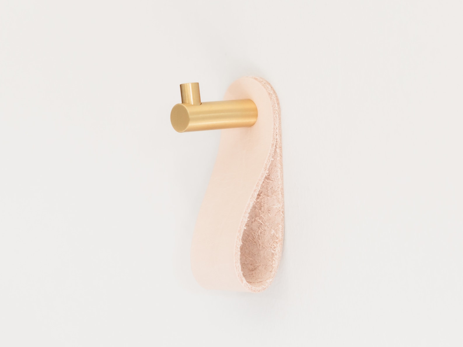 Brass Wall Mount Hooks With Leather Loops, Mounting Hardware Included ...