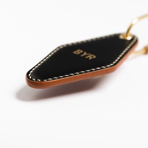 Vintage Leather Hotel Key With Brass Oval Key Ring, Personalized ...