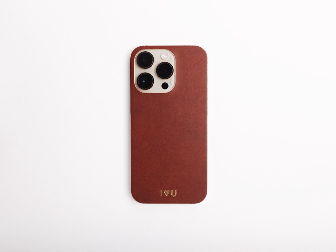 Personalized iPhone 14 Pro Leather Skin, Italian Leather, Gold Foil, 3M ...