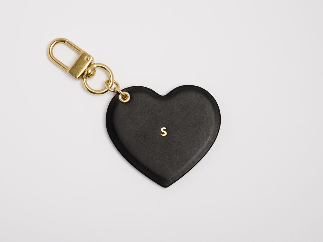 Heart Purse Key Ring With Gold Clasp, Full-grain Italian Leather, Gift ...