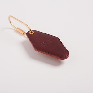 Italian Leather Key Chain With Brass Key Ring, Vintage Hotel Motel Key ...