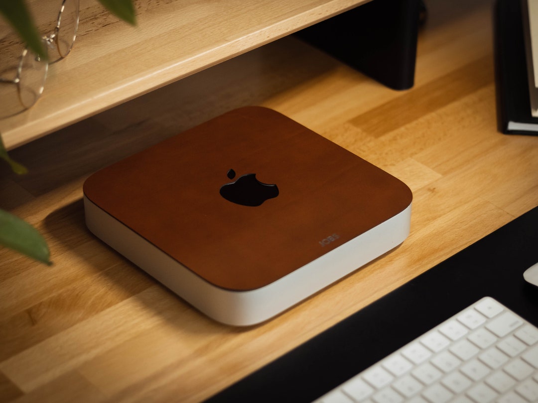 Mac Mini M1/M2 Italian Leather Skin, Apple Logo Cutout, Personalized ...