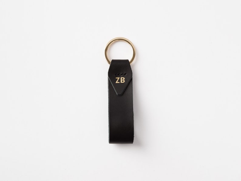 Italian Leather Key Chain With Gold Key Ring, Personalized, Monogram ...