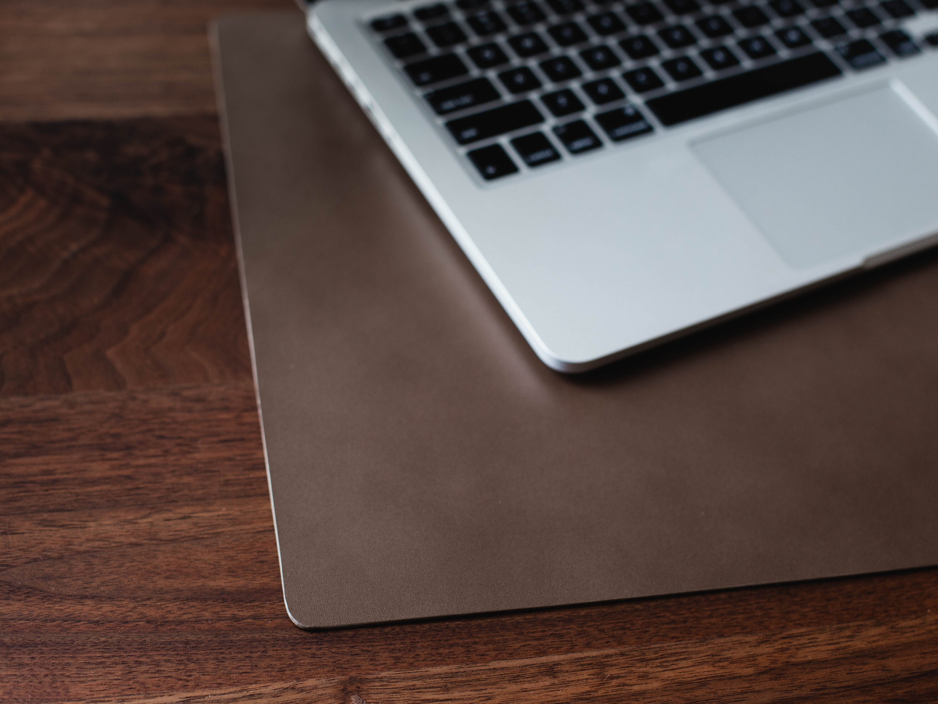 Warm Gray Italian Leather Desk Mat, Portable Blotter, Personalized - Etsy