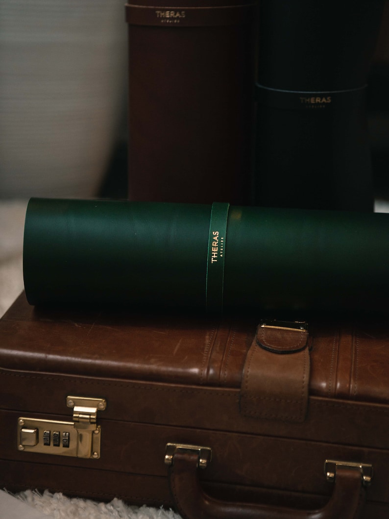 Green Italian Leather Desk Mat Leather Mouse Pad Portable | Etsy