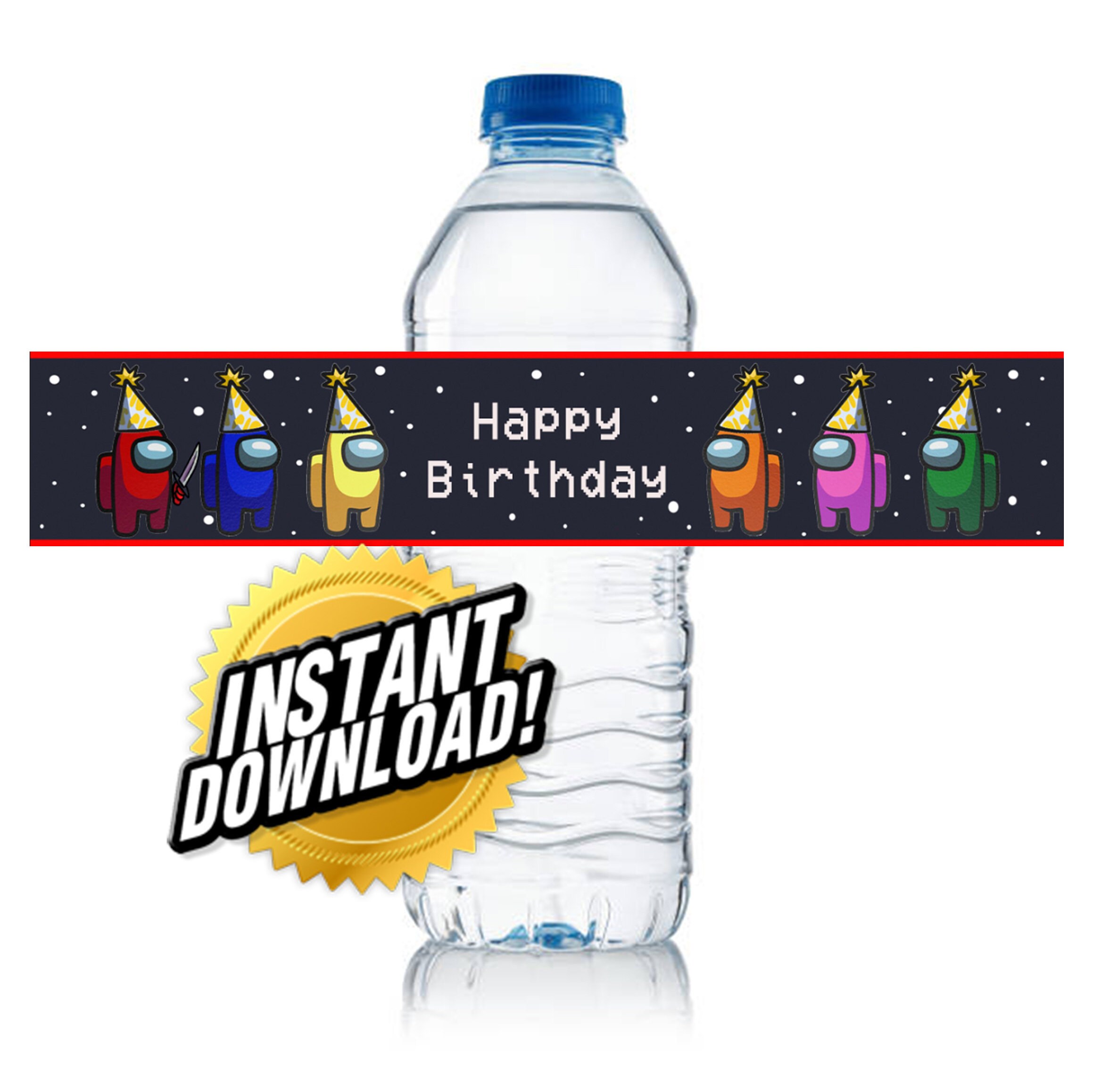 AMONG US Printable Water Bottle Labels for Birthday | Etsy