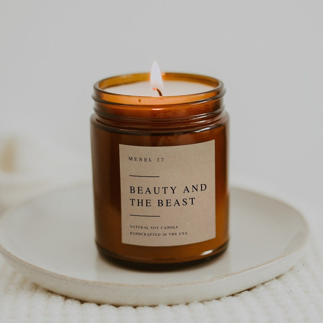 Beauty and the Beast Fairy Tale Candle Enchanted Rose Rose Candle ...