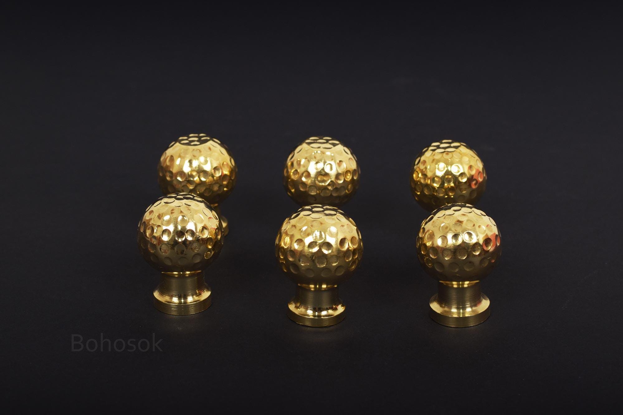 Set of Solid Unlacquered Brass Kitchen Cabinet Knobs, Rustic Glossy ...