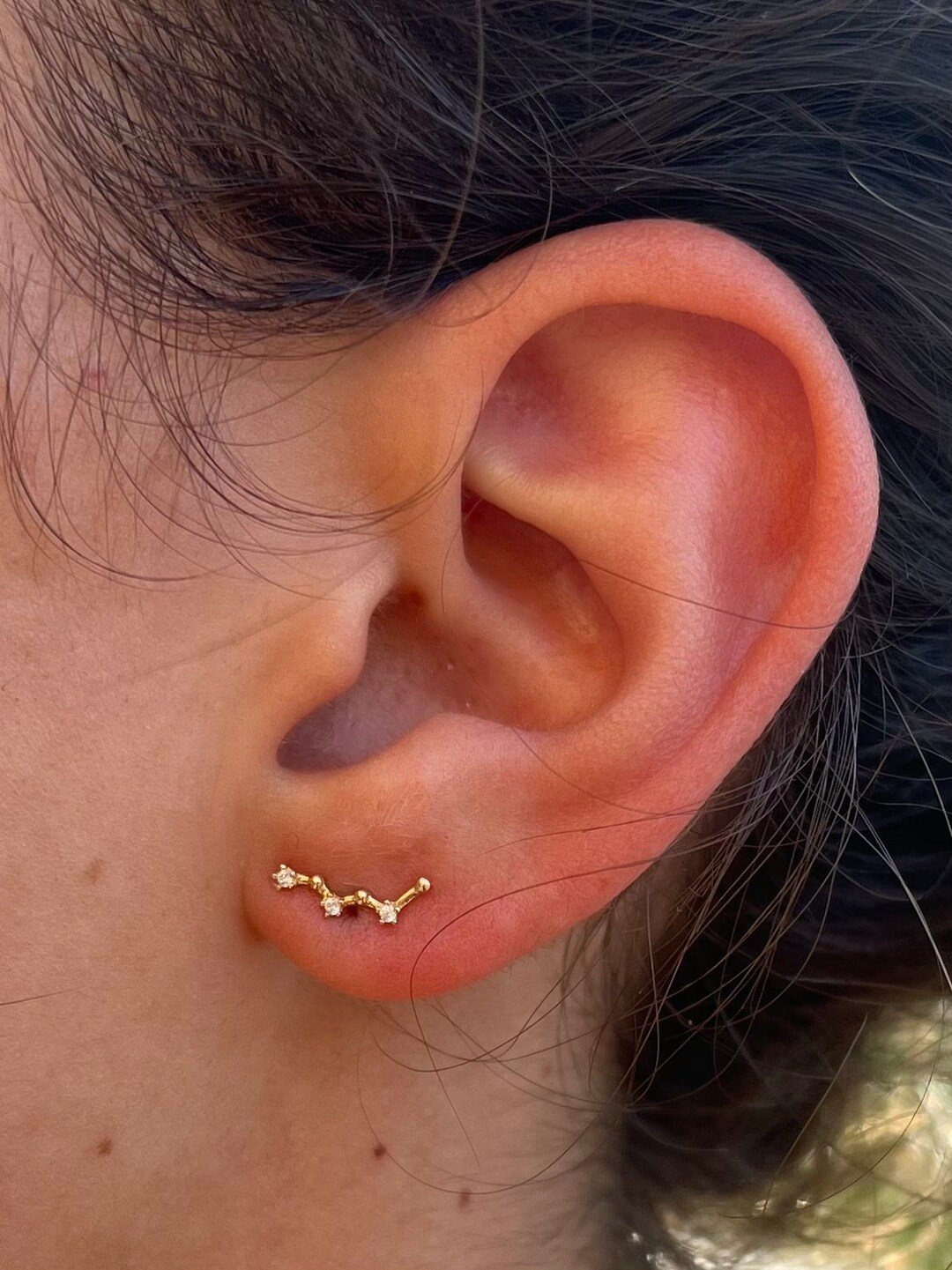 Line of Stars Solid Gold 14KT - Etsy