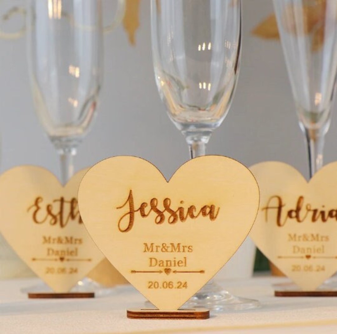 Custom Freestanding Heart Wedding Place Name, Personalised Rustic ...