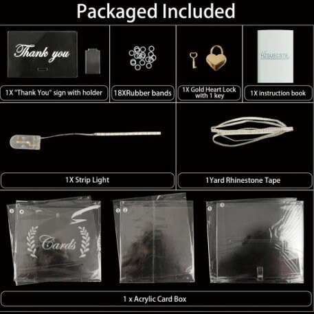 Custom Acrylic Card Box With Slot Light for Wedding Cards and | Etsy