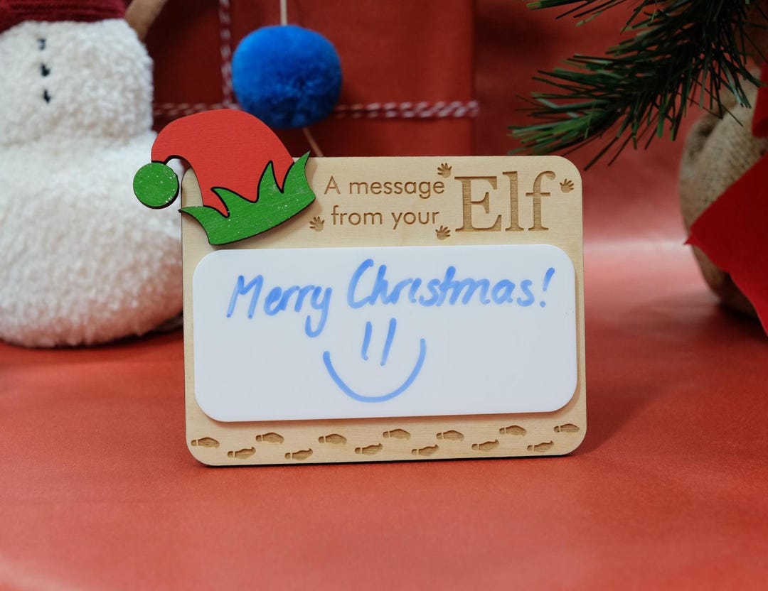 A Message From Your Elf Christmas Elf Sign, Re-usable Dry Erase Board ...