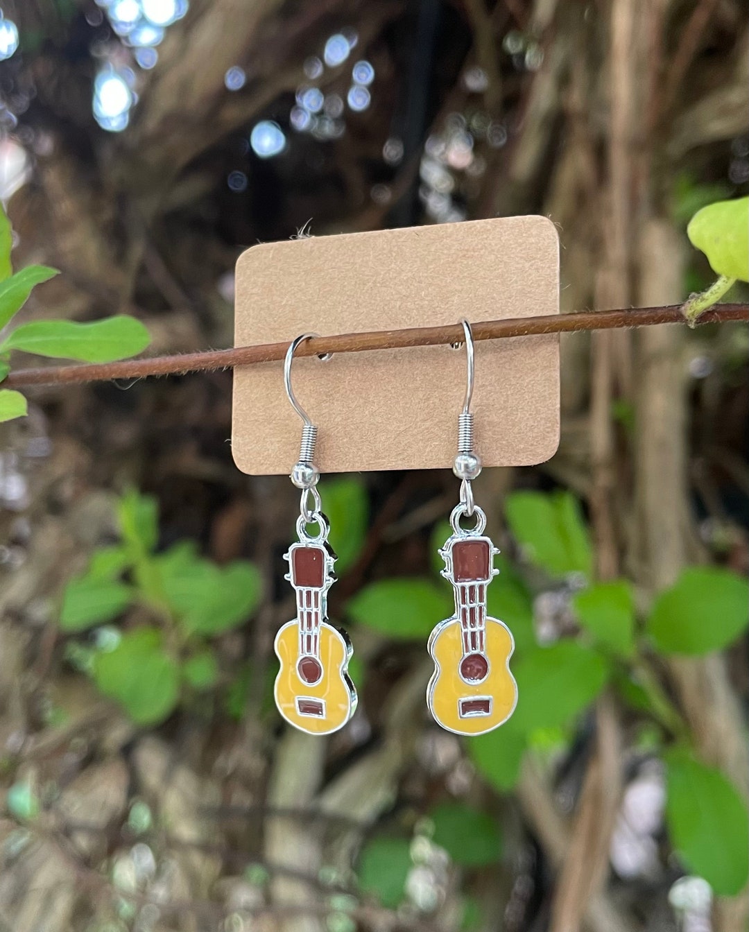 Mini Guitar Earrings. Realistic Guitars. Music Earrings. Gold or Silver ...
