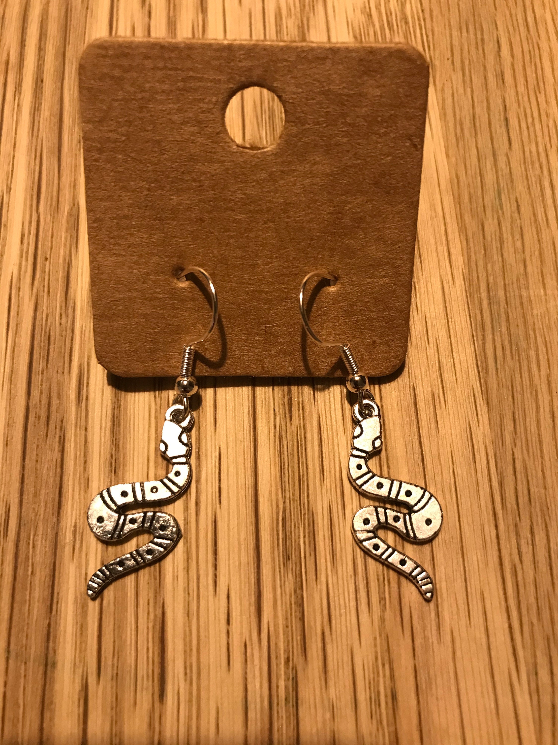 Snake dangle earrings | Etsy