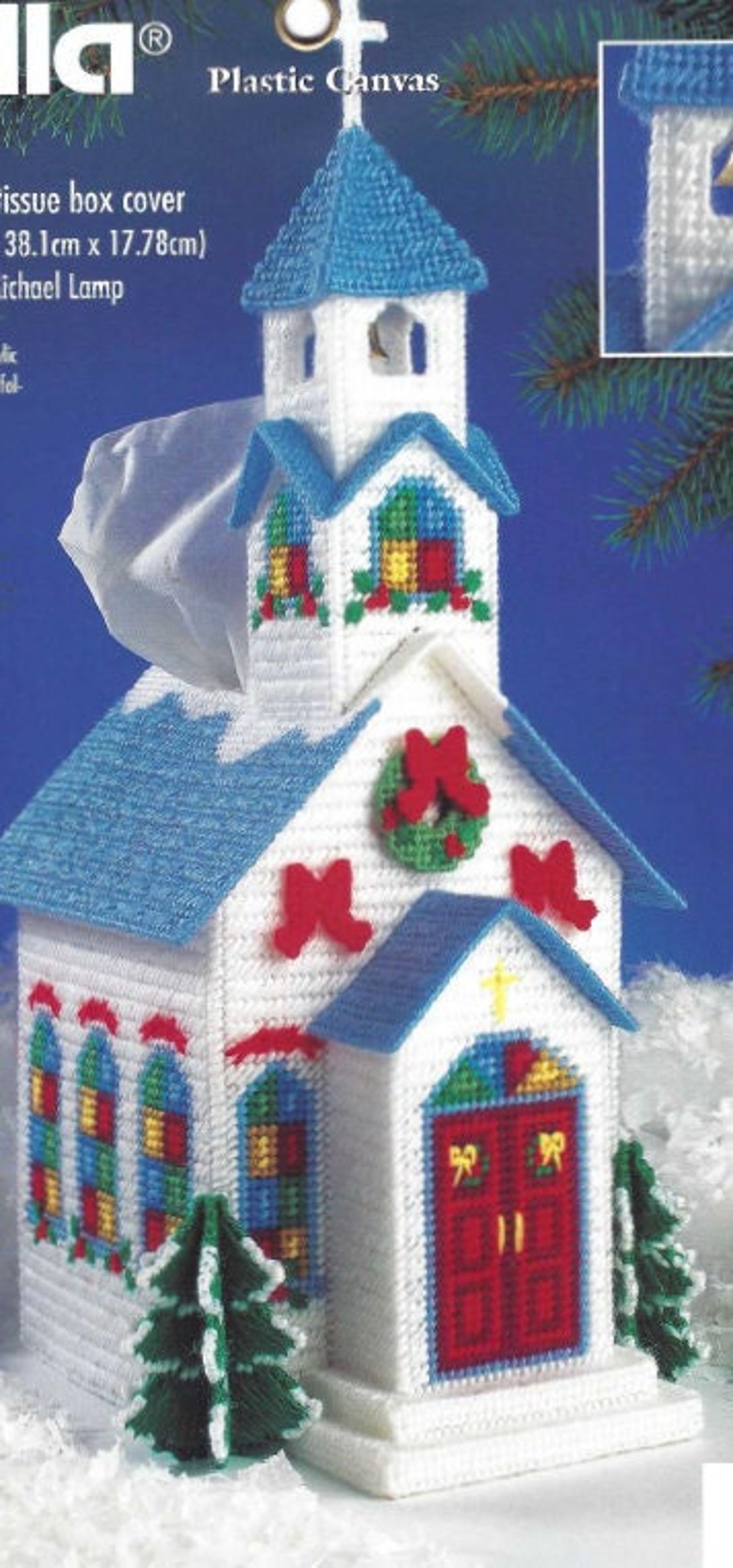 Bucilla Holiday Christmas Chapel Church Bell Tissue Box Cover 61201 ...