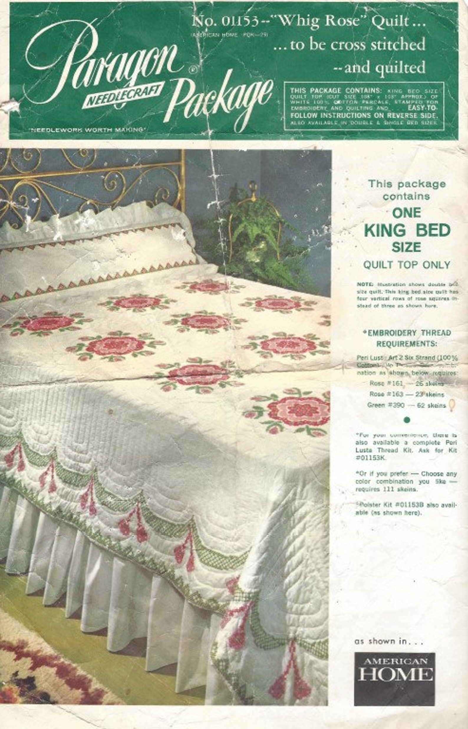 Vintage American HOME Paragon Needlecraft Package Cross Stitch Pattern ...