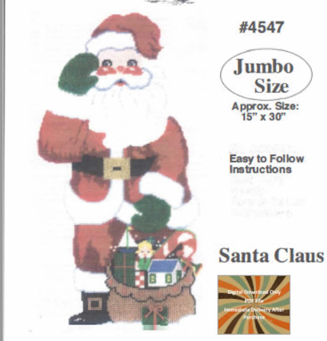 Vintage Outback Enterprises Santa Extra Large Jumbo Plastic Canvas ...