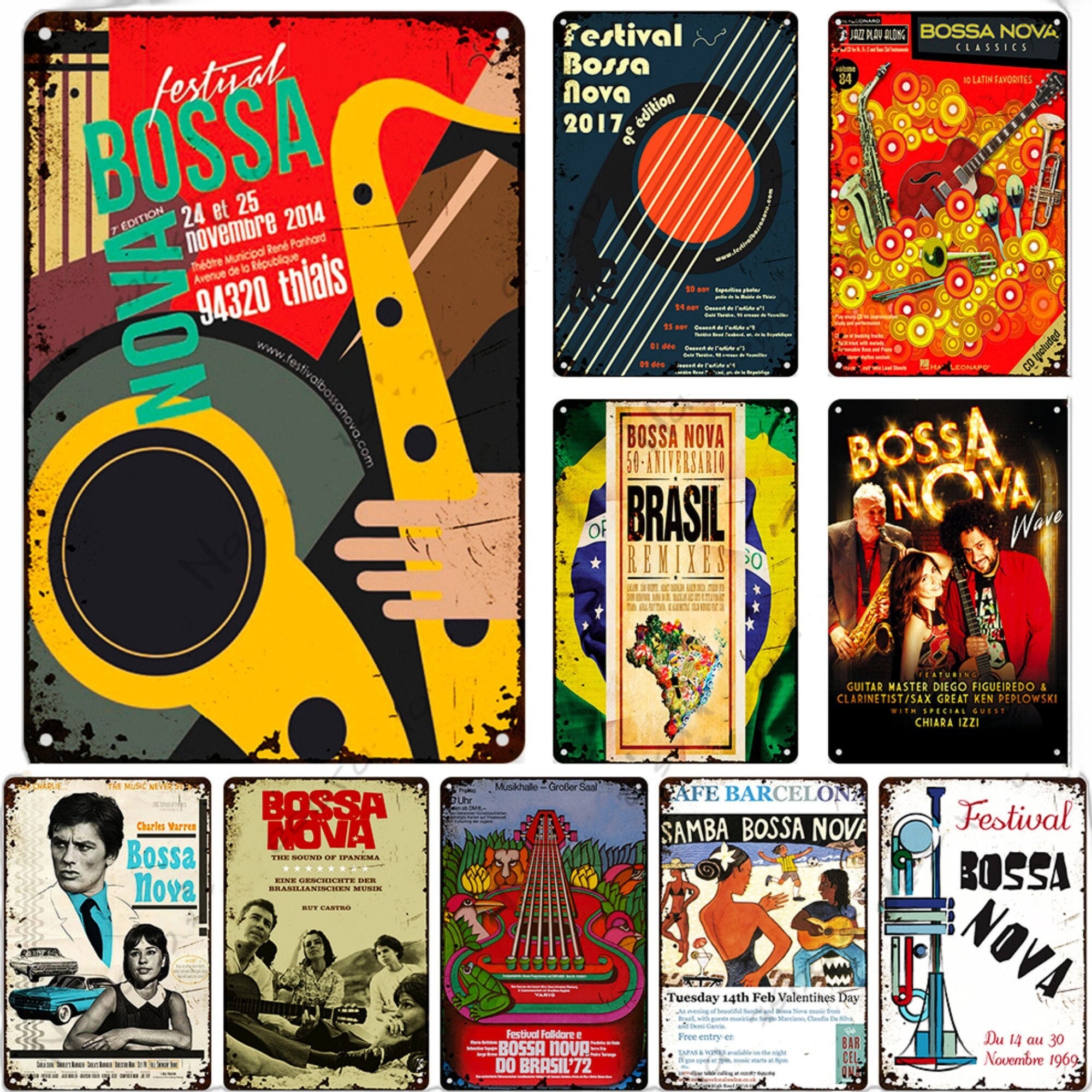 Brazil Bossa Nova Vintage Metal Poster 1950s Brazilian Jazz Music Tin ...