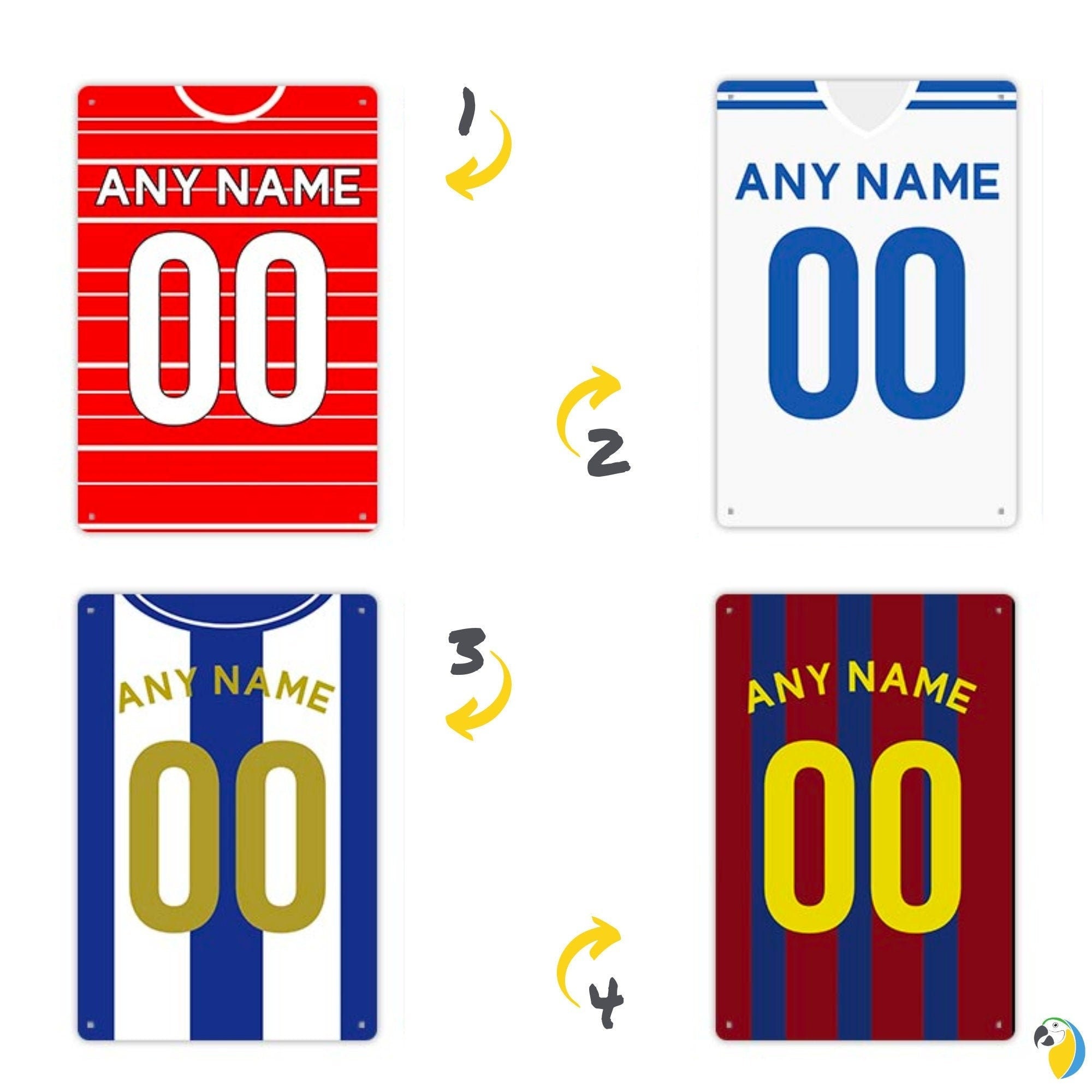 Personalized Football Team Jersey Tin Sign Custom Name & Number Soccer ...