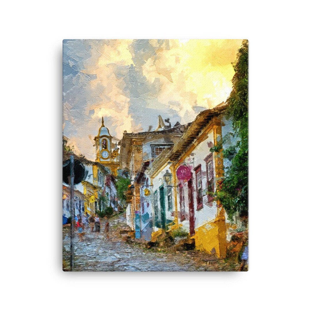 Impressionist Brazilian Painting Golden Hour in Tiradentes Landscape ...