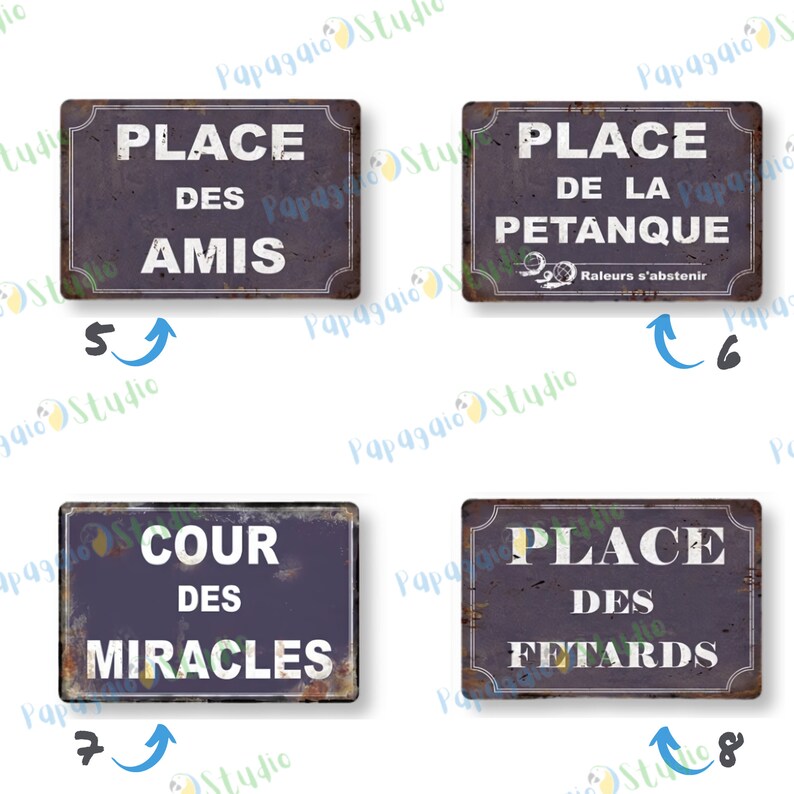 Vintage French Tin Sign Collection Retro Wall Decor for Home, Bar, Cafe ...
