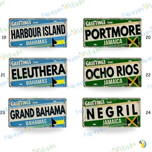 Caribbean Island License Plate Tin Signs Tropical Travel Souvenir Metal ...
