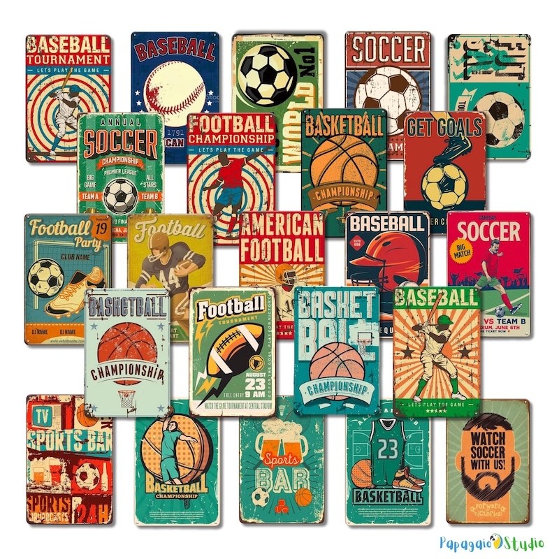 Retro Sports Decor - Etsy
